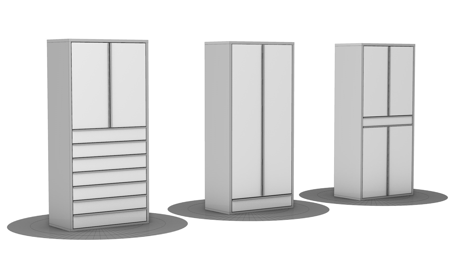 3D Model Three Cabinets Cupboard Garage Furniture - TurboSquid 2111327