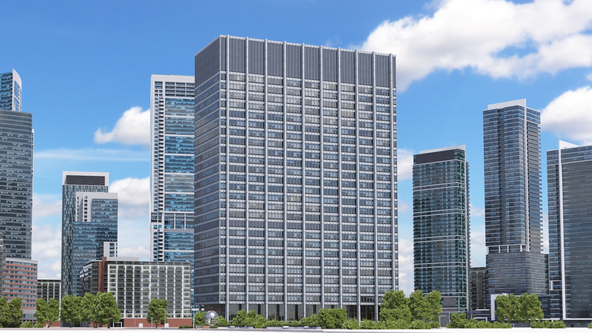 3D One Chase Manhattan Plaza V3 Model - TurboSquid 1756529