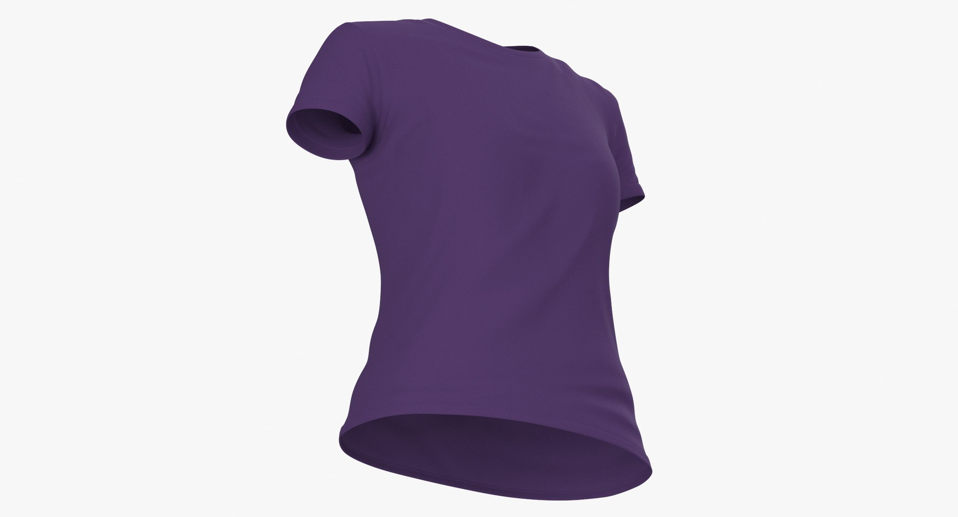 Female Crew Neck Worn Purple Model - TurboSquid 1731361