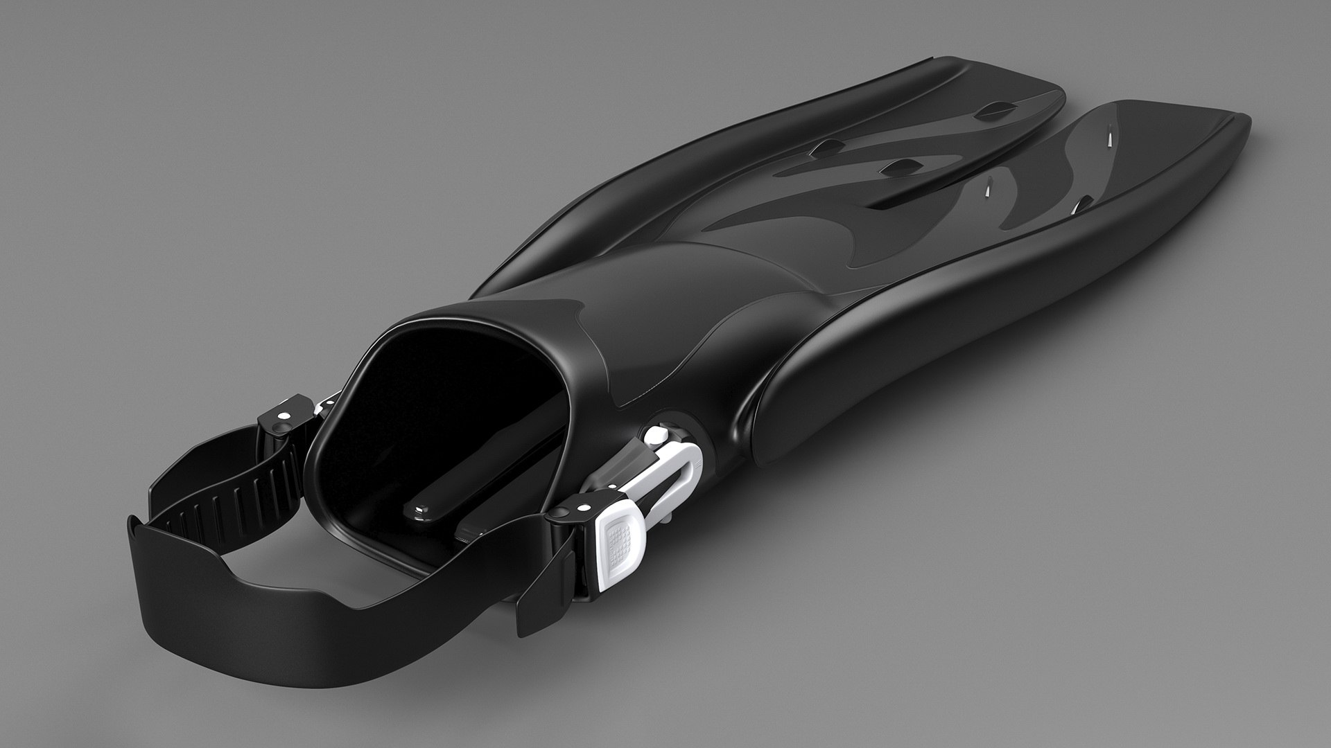 3D Black Open Heel Split Fin Model - TurboSquid 2147246