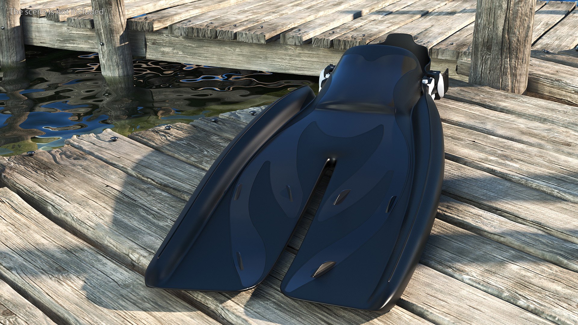 3D Black Open Heel Split Fin Model - TurboSquid 2147246