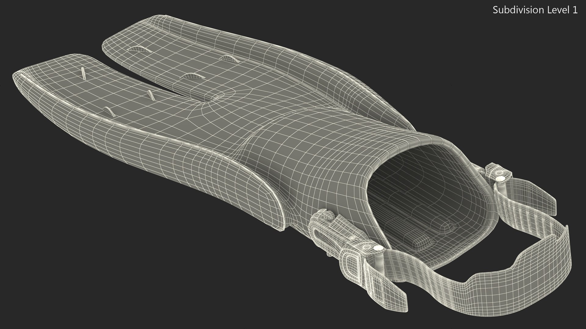 3D Black Open Heel Split Fin Model - TurboSquid 2147246