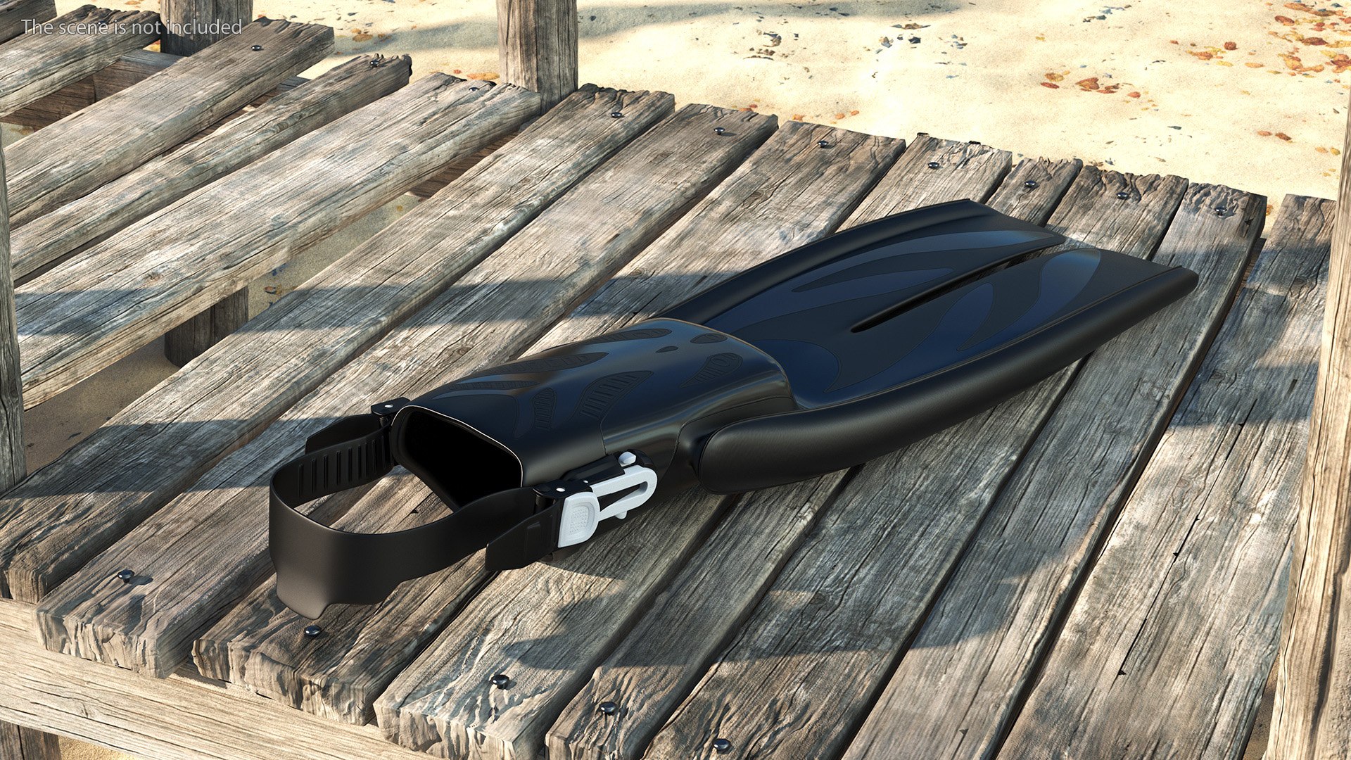 3D Black Open Heel Split Fin Model - TurboSquid 2147246