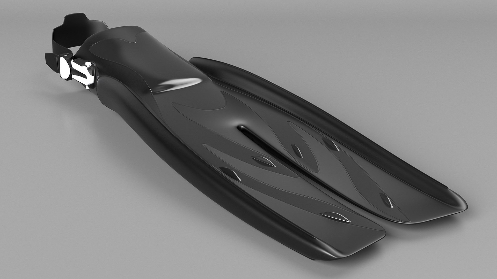 3D Black Open Heel Split Fin Model - TurboSquid 2147246