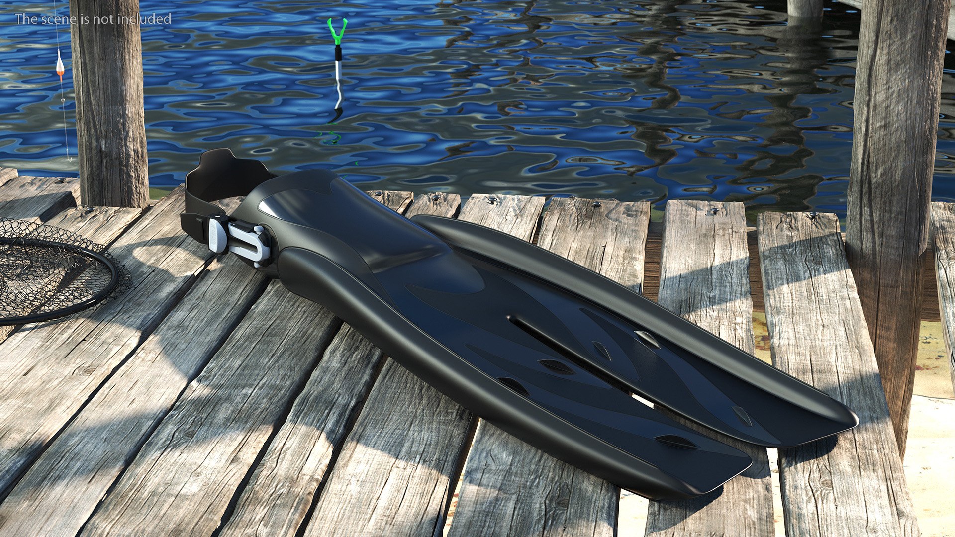 3D Black Open Heel Split Fin Model - TurboSquid 2147246