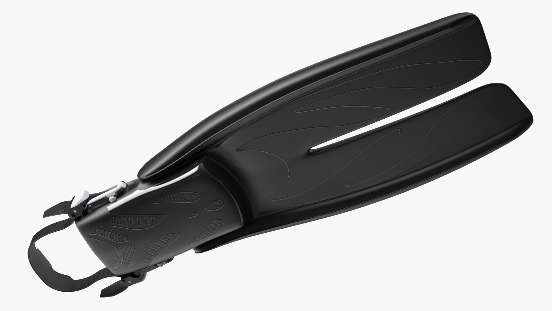 3D Black Open Heel Split Fin Model - TurboSquid 2147246