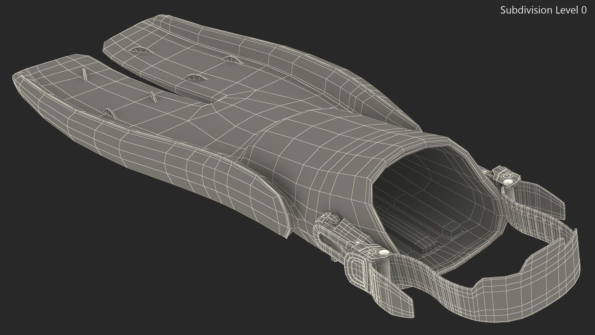 3D Black Open Heel Split Fin Model - TurboSquid 2147246