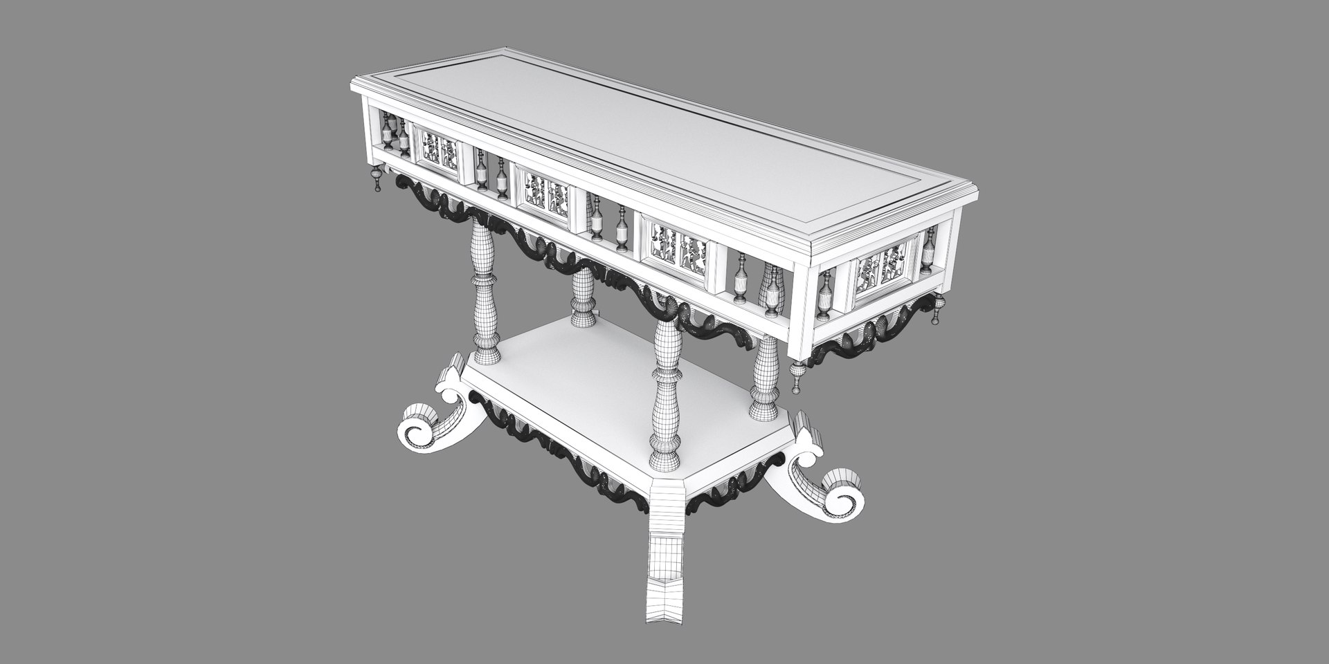 AAKRITI TEAKWOOD CONSOLE TABLE 3D Model - TurboSquid 2236284