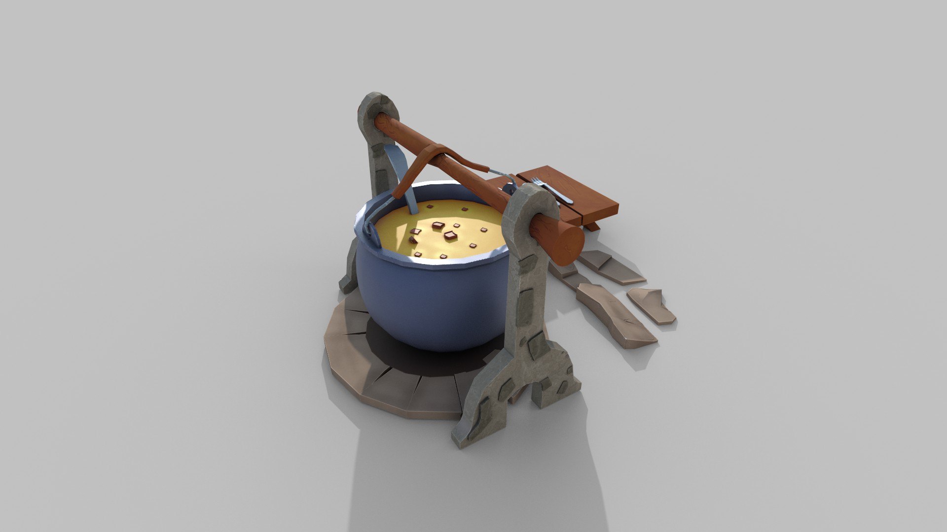 3D Medieval Soup Pot - TurboSquid 1835250