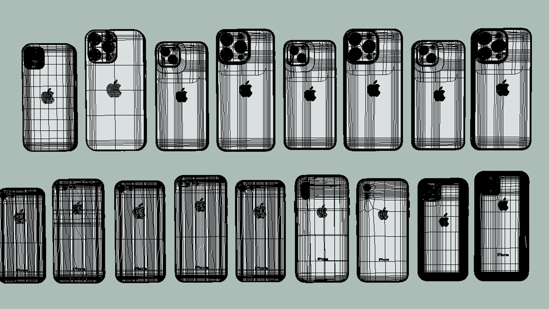 Apple iPhones Mobiles Bundle Pack 3D model - TurboSquid 2168057