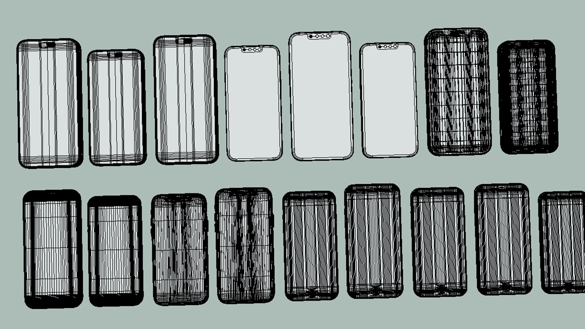 Apple iPhones Mobiles Bundle Pack 3D model - TurboSquid 2168057