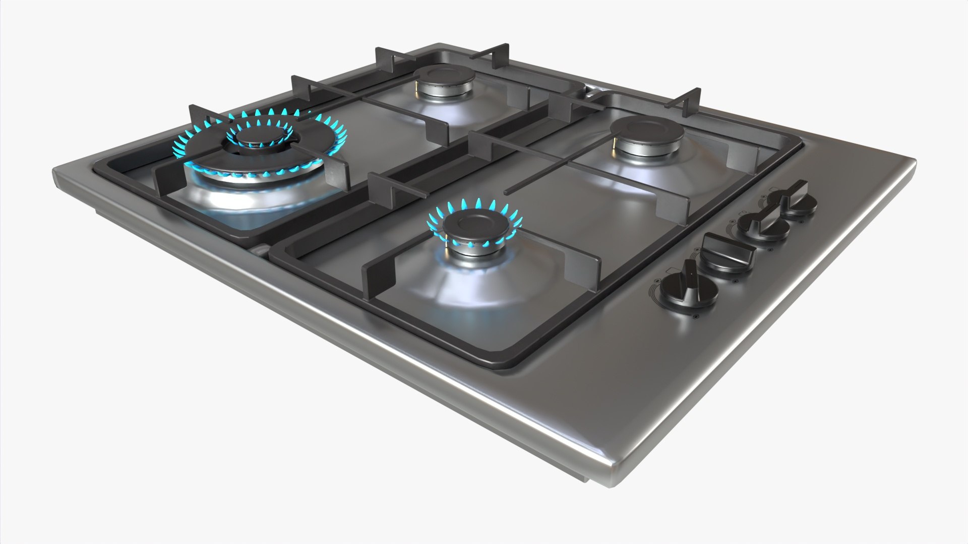 3D Gas Hob 4 Burners White - TurboSquid 2027545