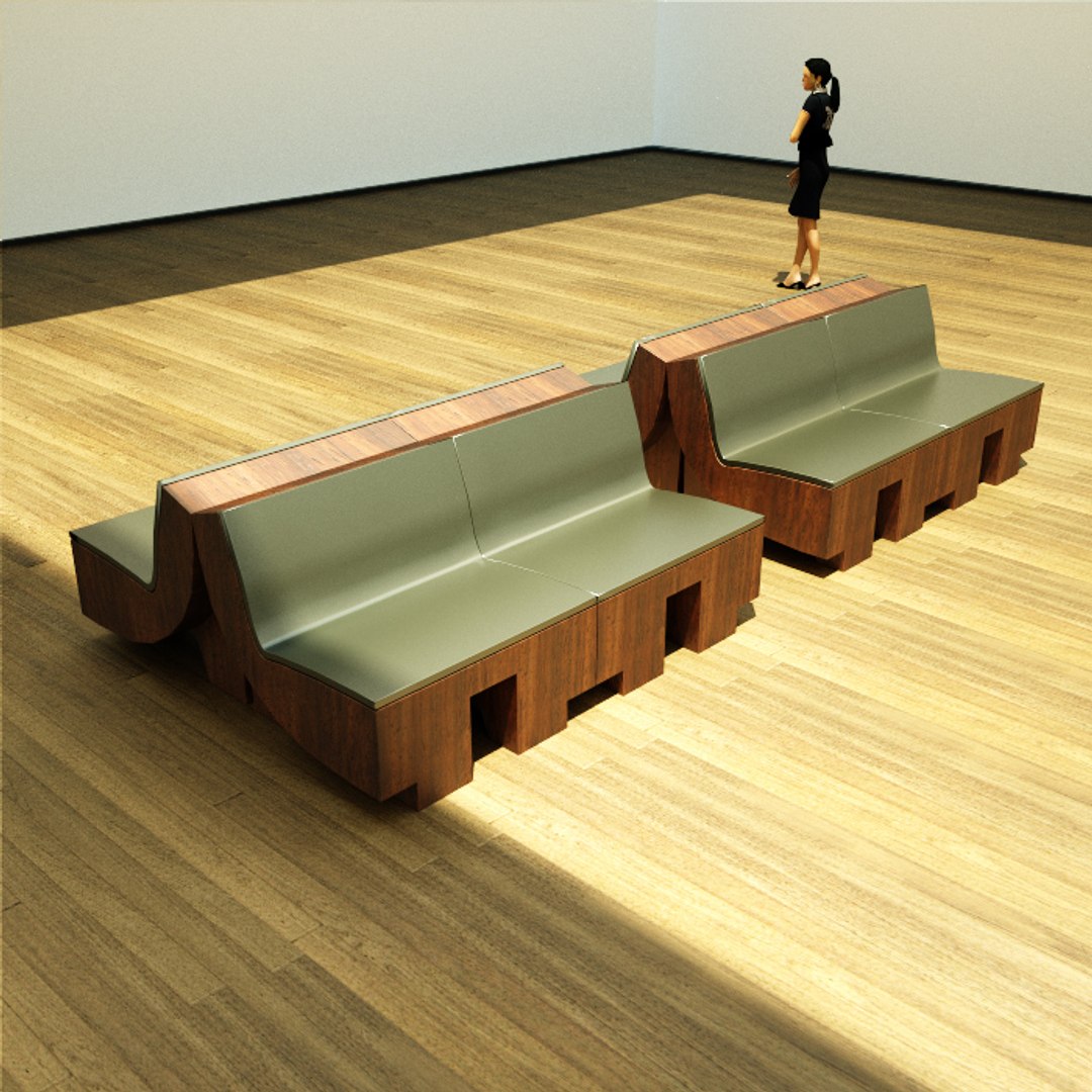 modern bench 3d model