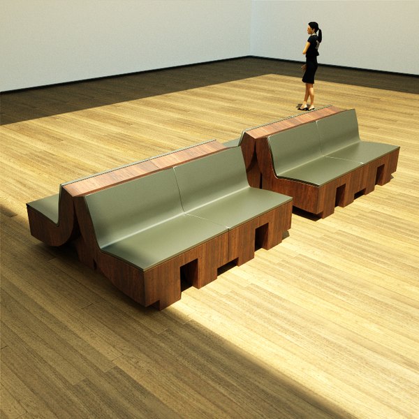 modern bench 3d model