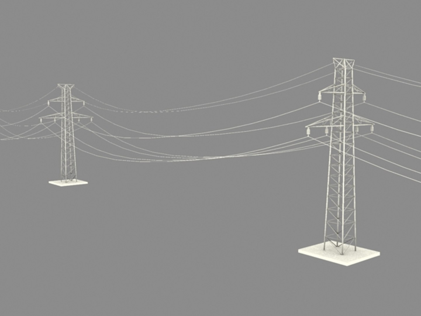 Power Tower Line 3d Model