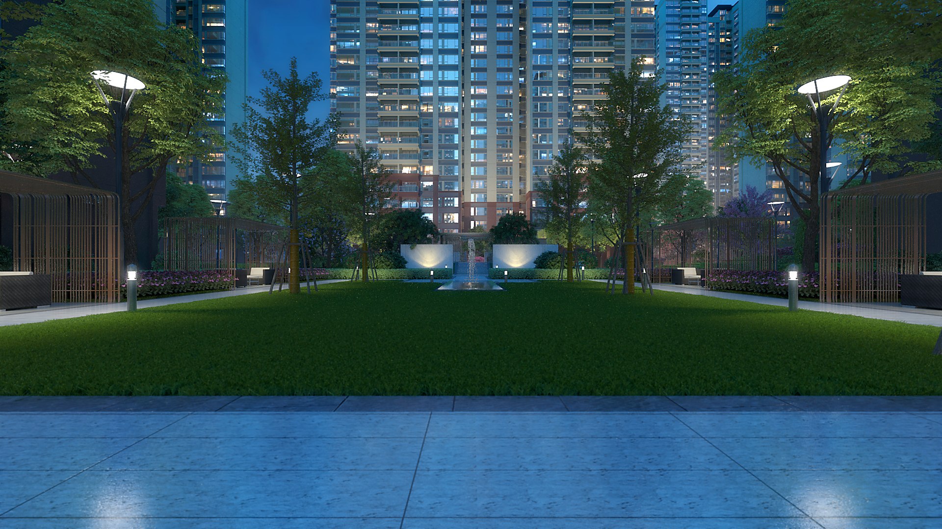 3D Architectural Animation Night Scene Model - TurboSquid 2259408