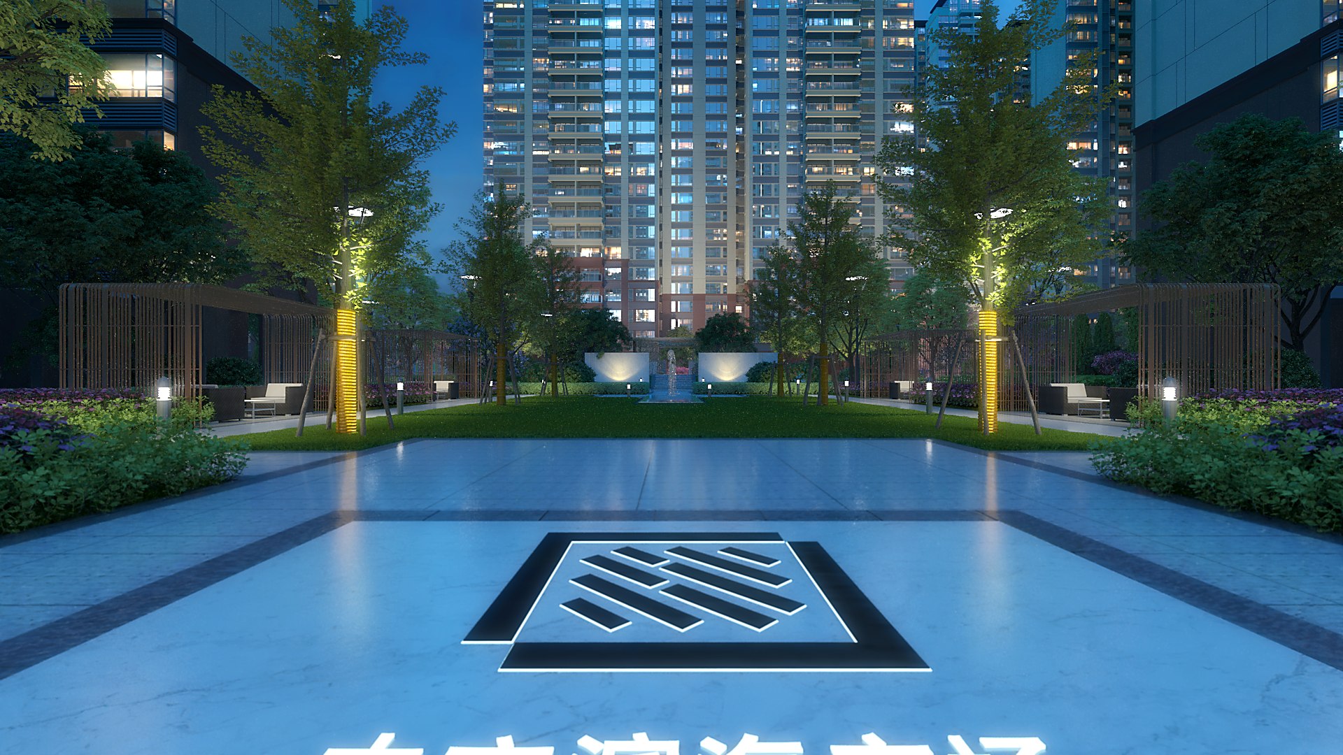 3D Architectural Animation Night Scene Model - TurboSquid 2259408