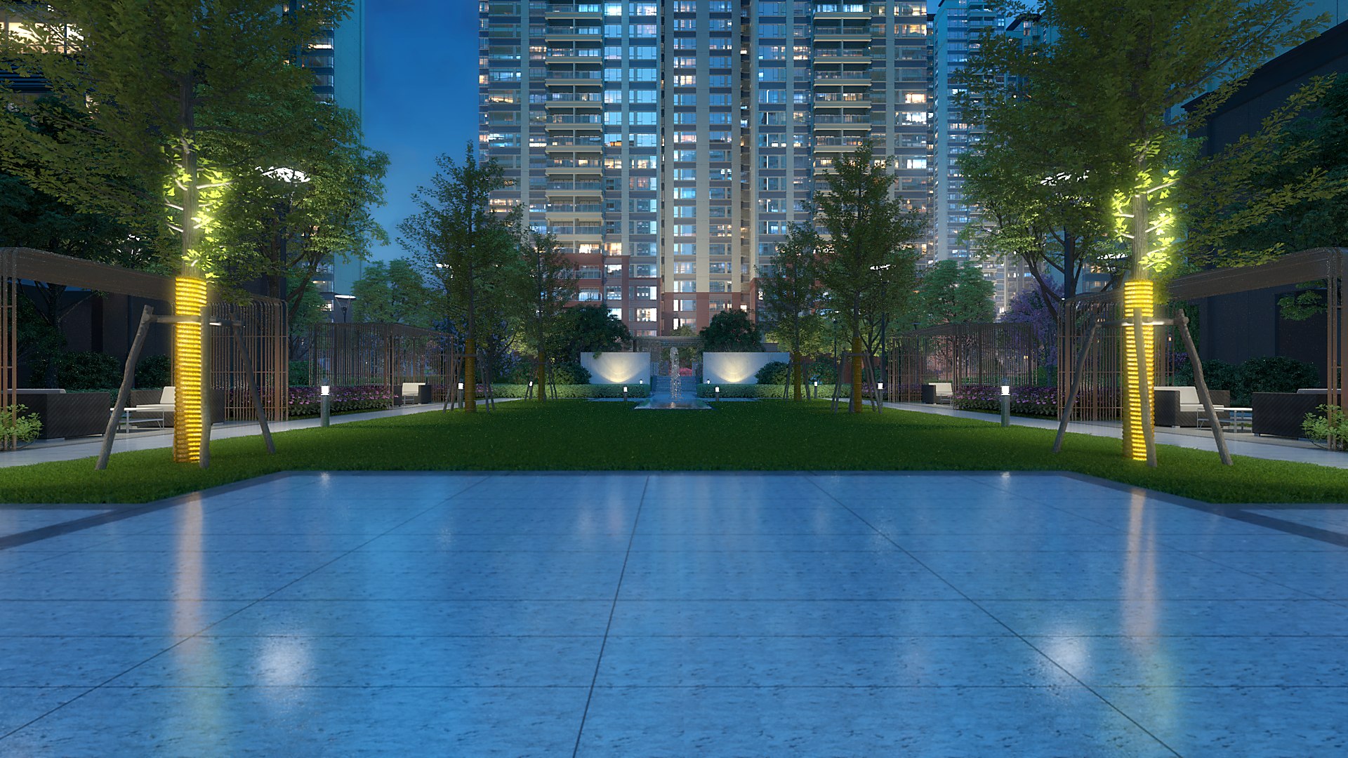 3D Architectural Animation Night Scene Model - TurboSquid 2259408