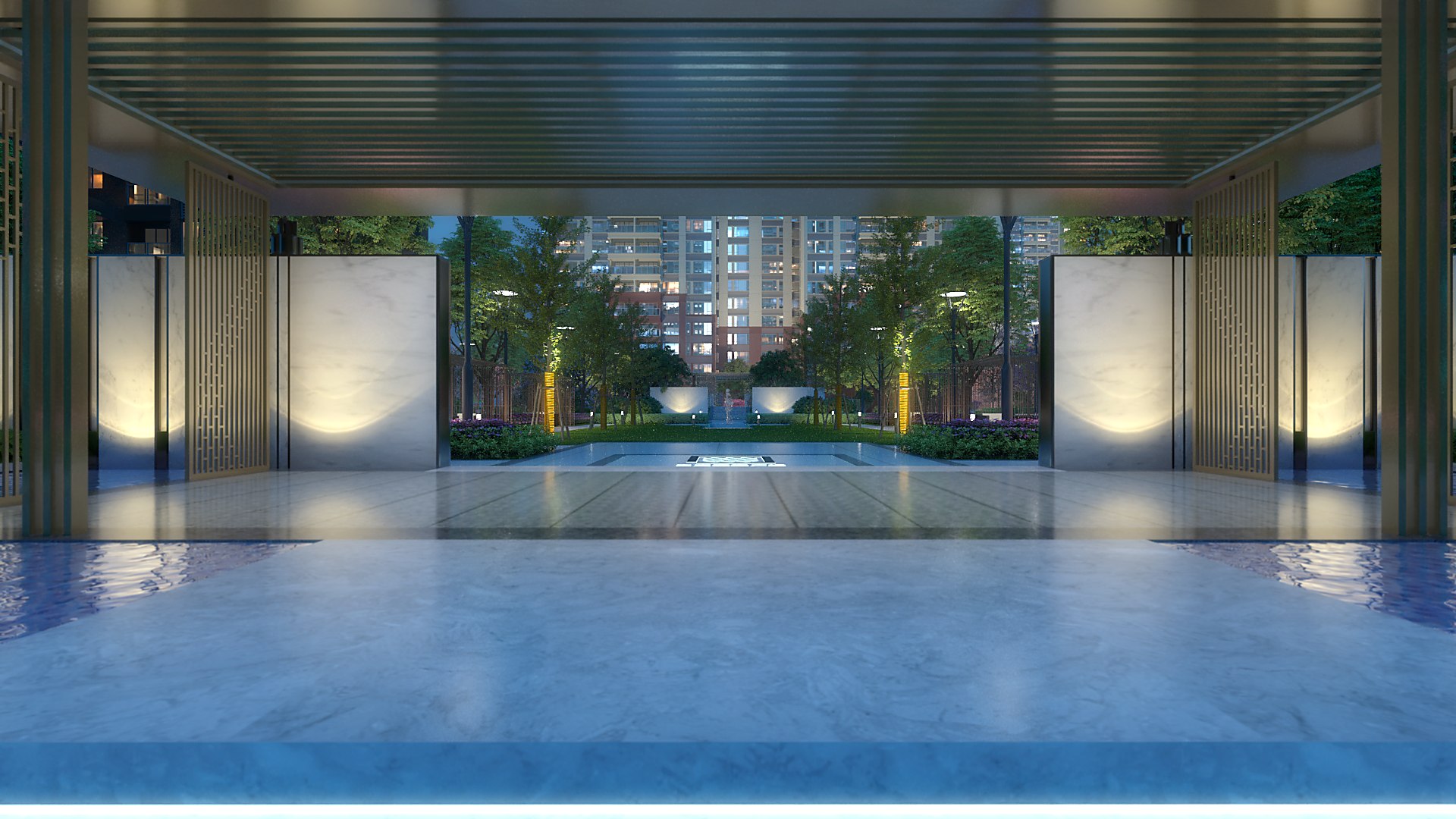 3D Architectural Animation Night Scene Model - TurboSquid 2259408