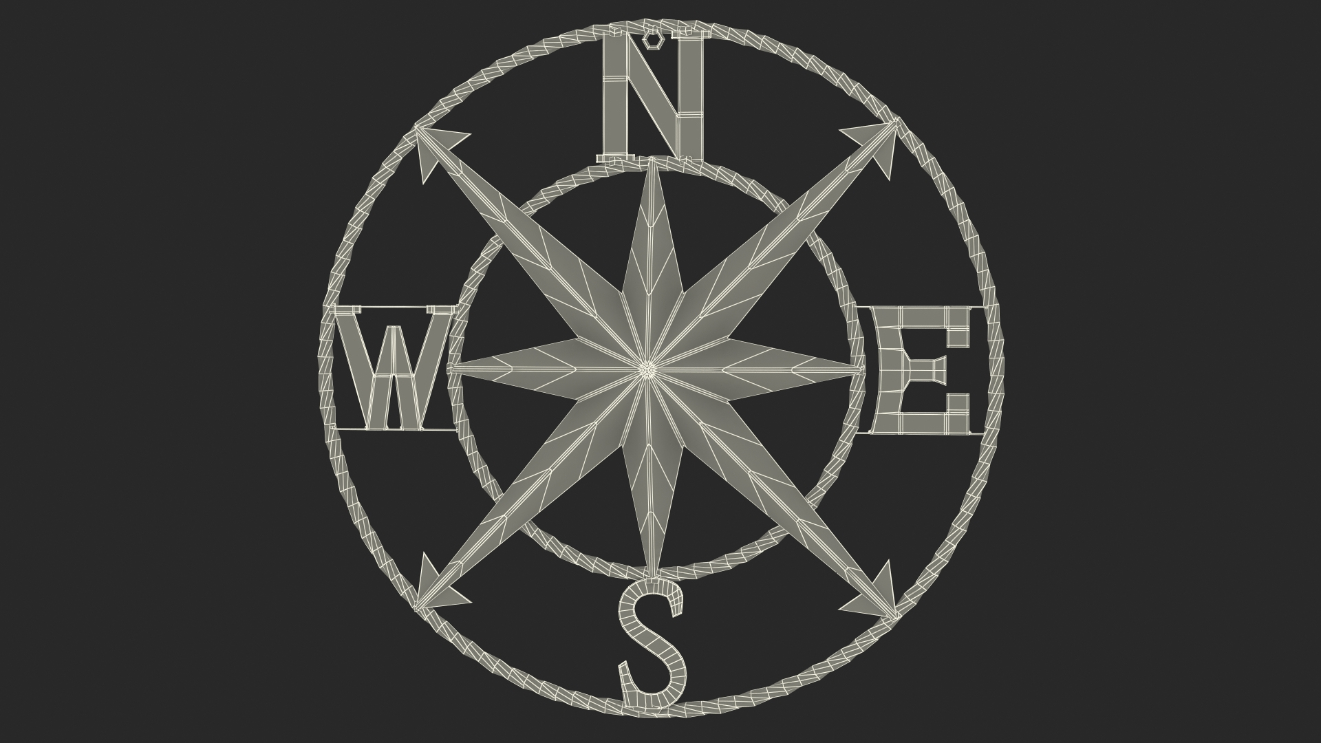 Compass Rose Silver 3D model - TurboSquid 1832860