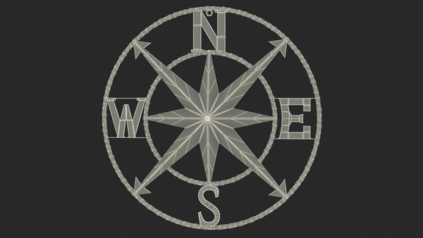 Compass Rose Silver 3D model - TurboSquid 1832860