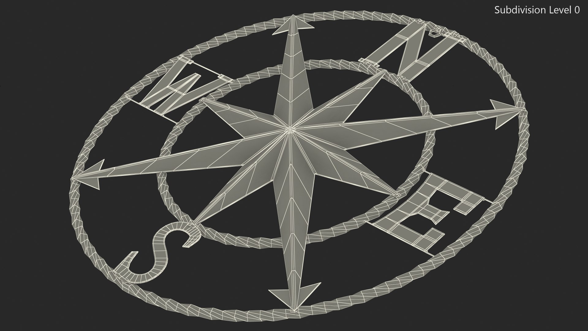 Compass Rose Silver 3D model - TurboSquid 1832860