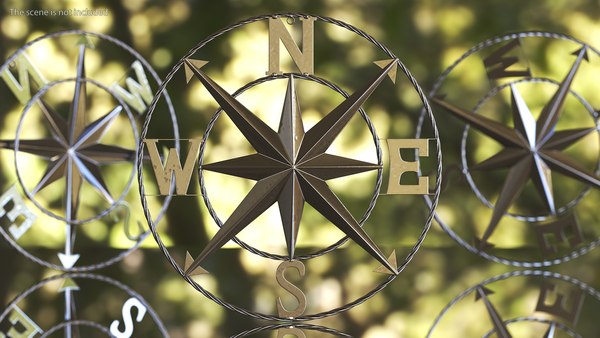 Compass Rose Silver 3D model - TurboSquid 1832860