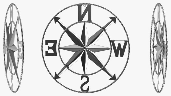 Compass Rose Silver 3D model - TurboSquid 1832860
