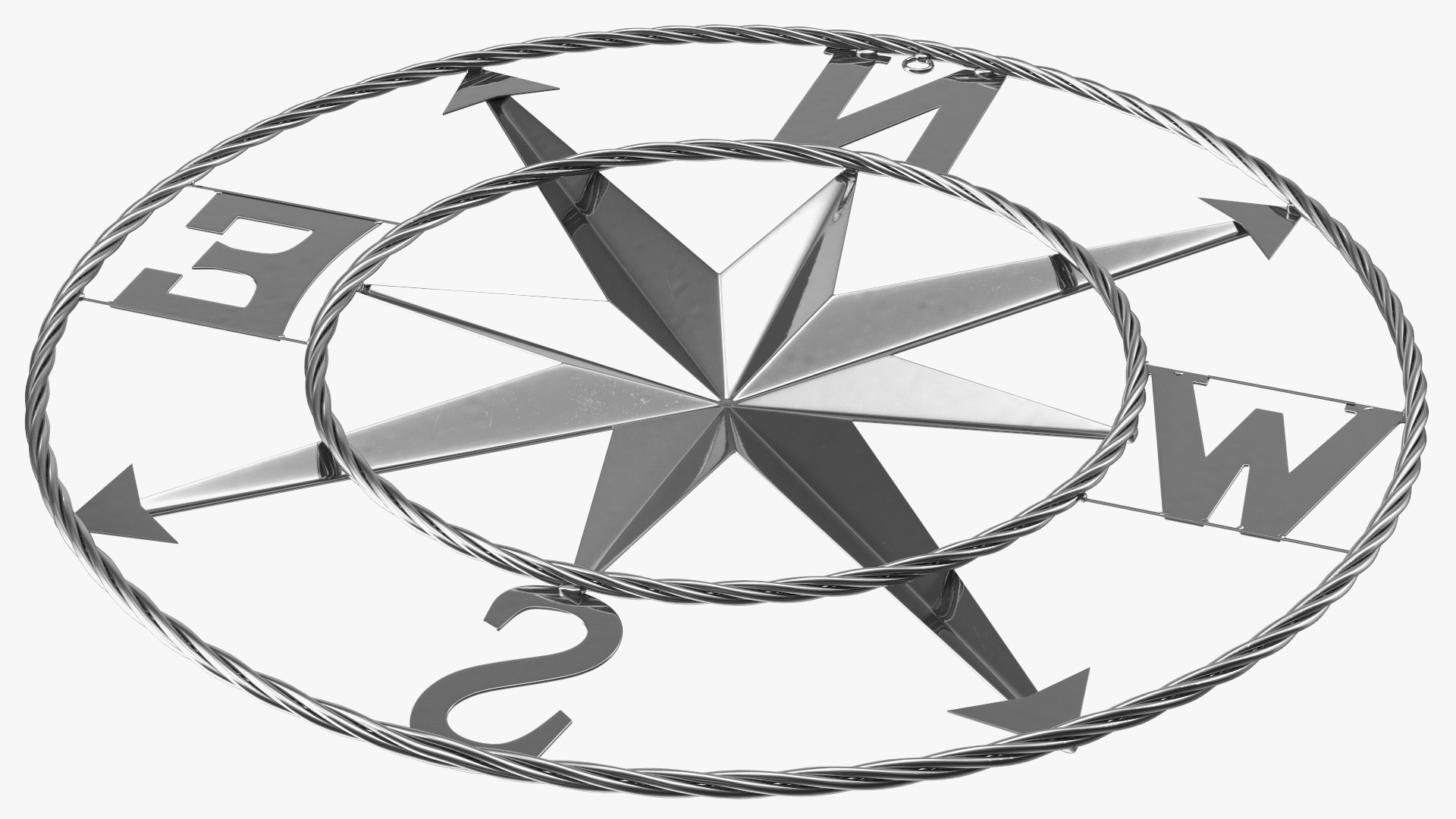 Compass Rose Silver 3D model - TurboSquid 1832860