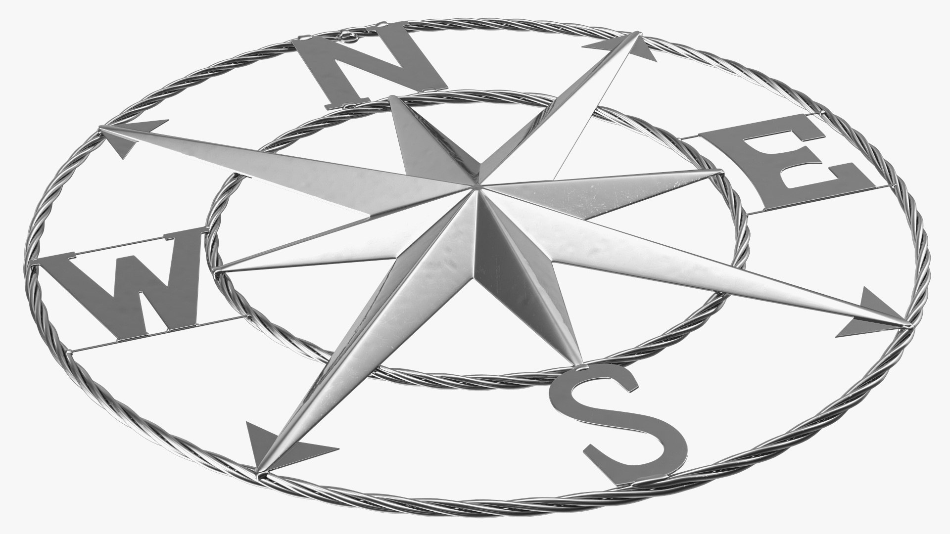 Compass Rose Silver 3D model - TurboSquid 1832860