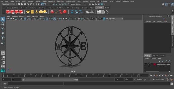 Compass Rose Silver 3D model - TurboSquid 1832860