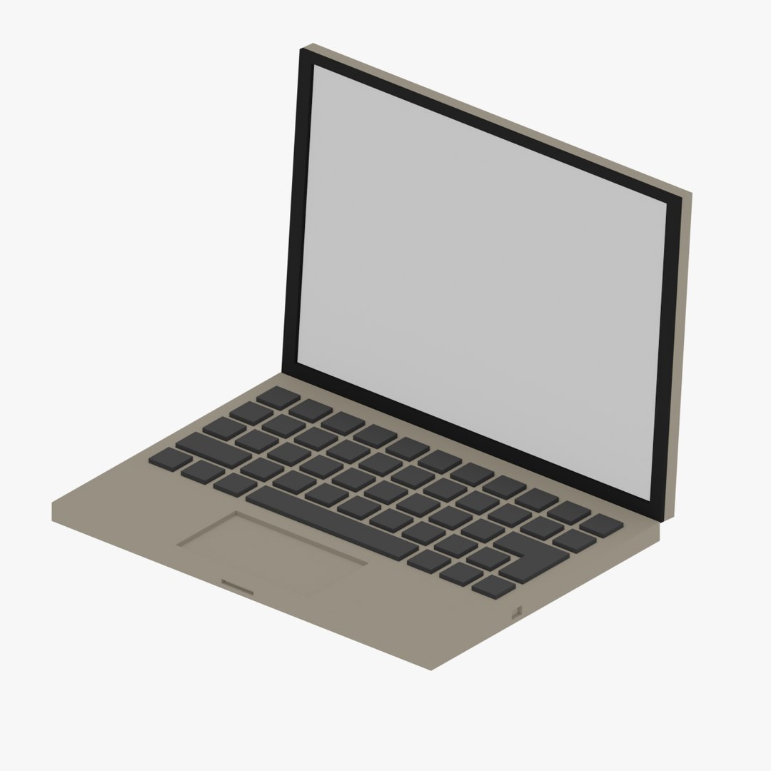 Laptop simple clean low poly stylized 3D model - TurboSquid 1946046