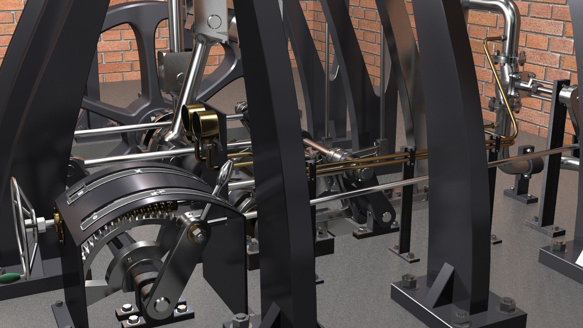 3dsmax piston steam engine