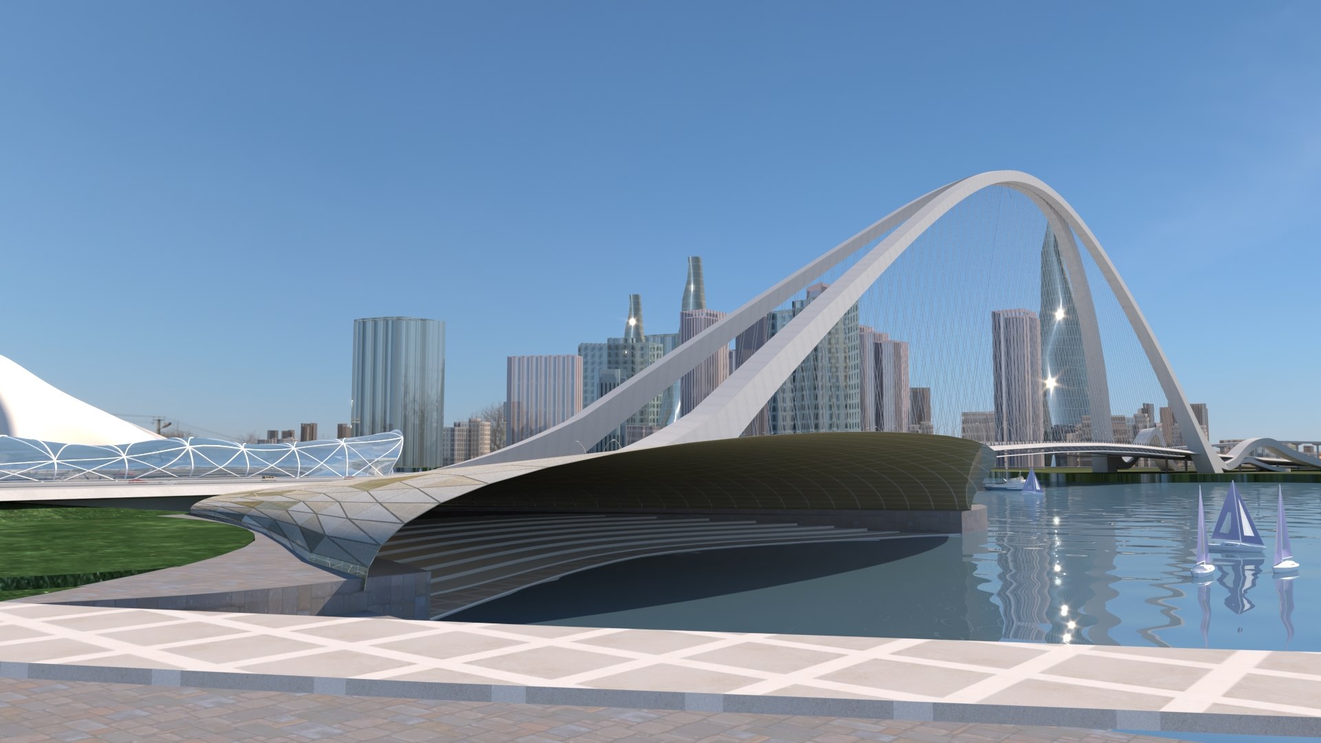 3D Model Dubai Bridge - TurboSquid 1713420