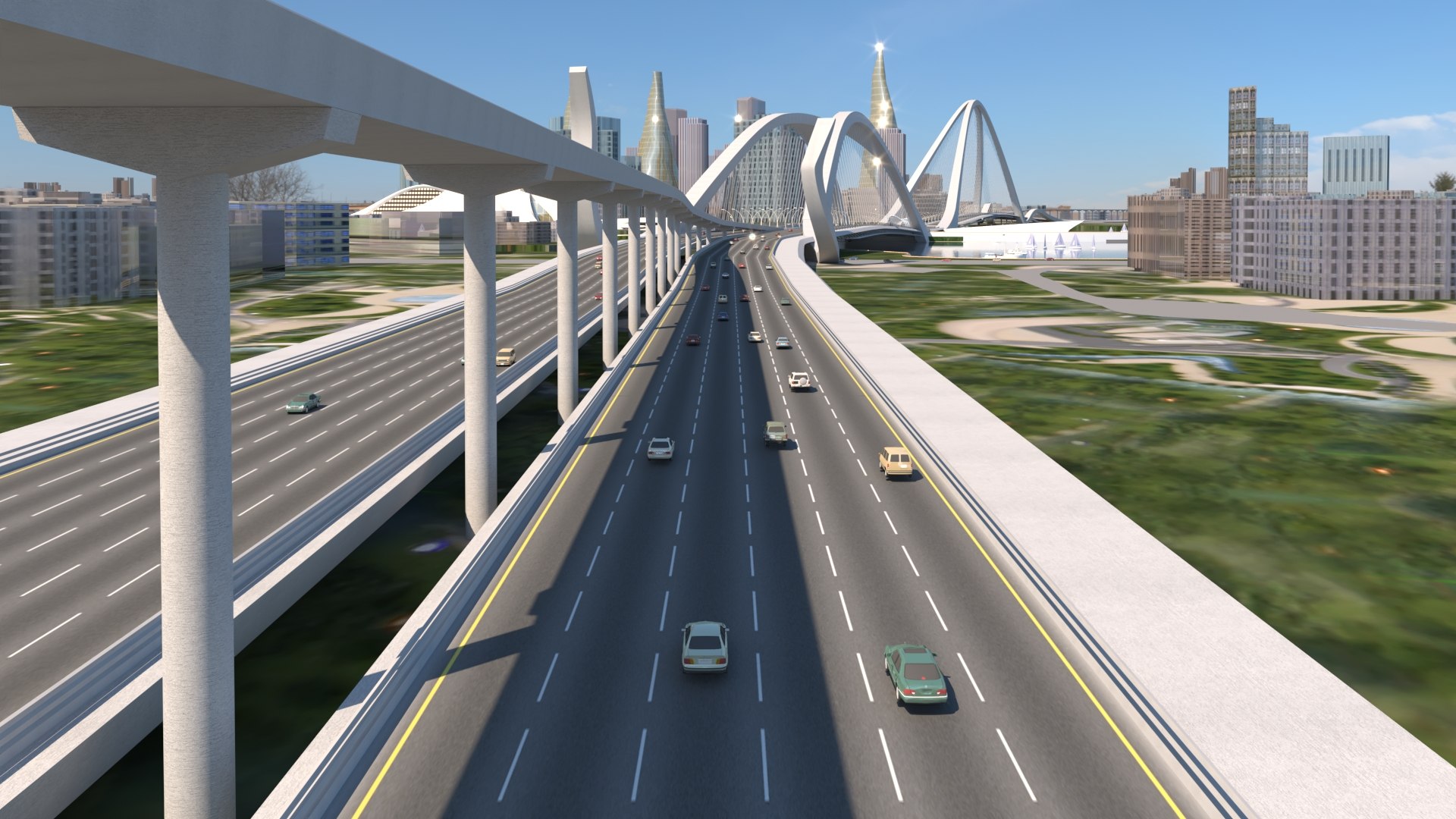 3D Model Dubai Bridge - TurboSquid 1713420