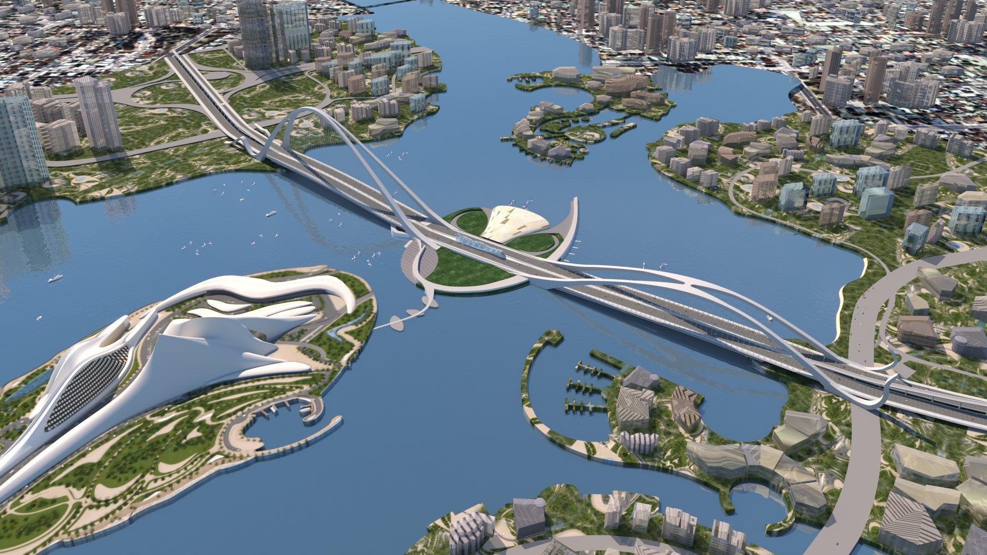 3D Model Dubai Bridge - TurboSquid 1713420