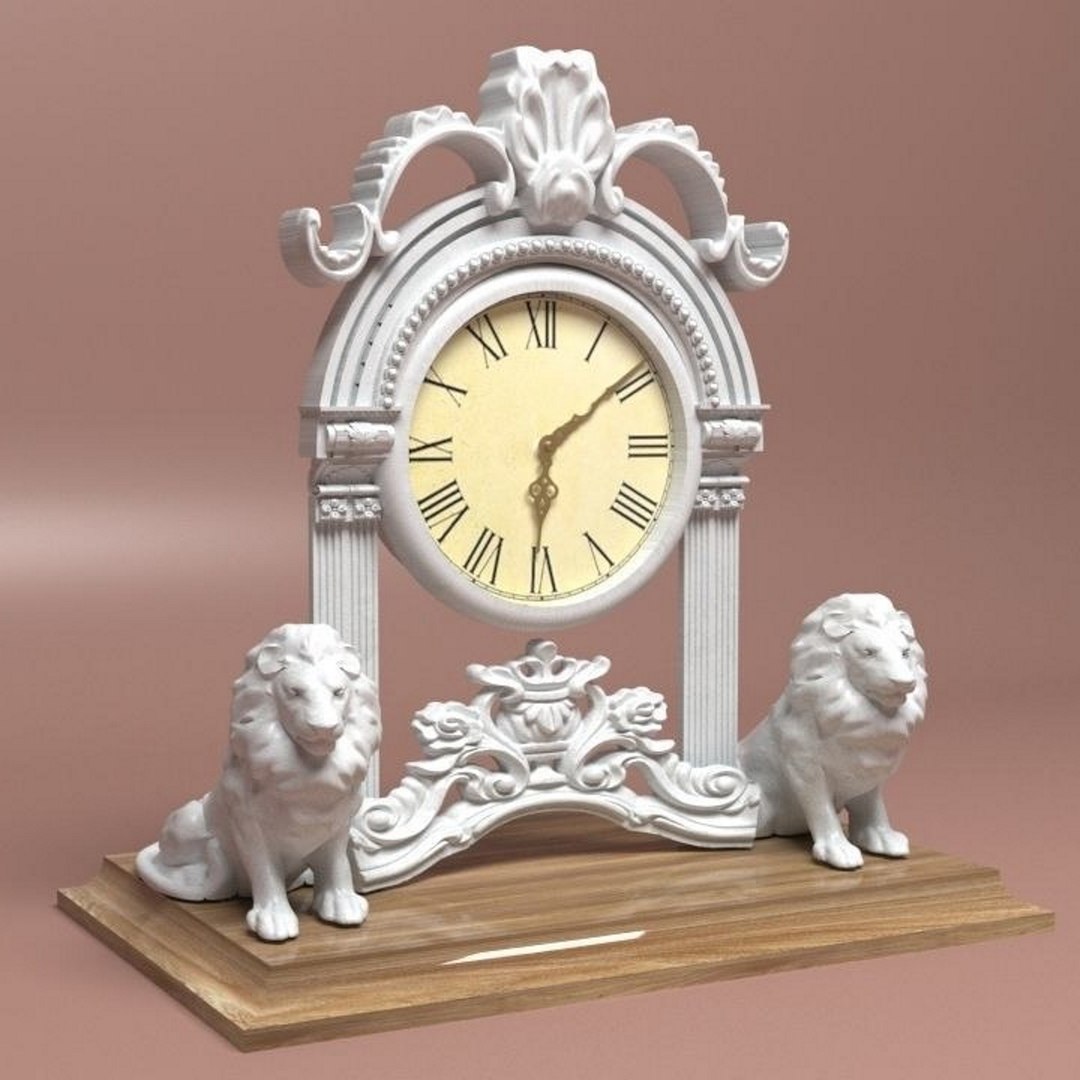 Lioned Clock 3D Model - TurboSquid 1495652