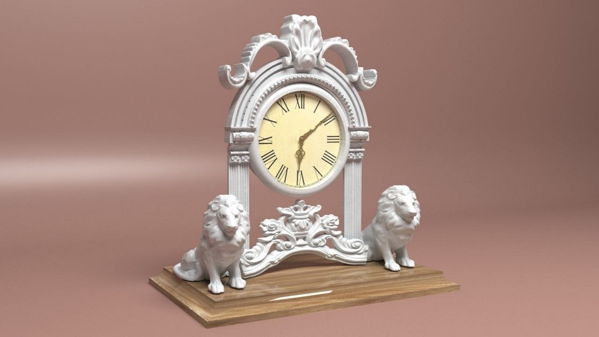 Lioned Clock 3D Model - TurboSquid 1495652