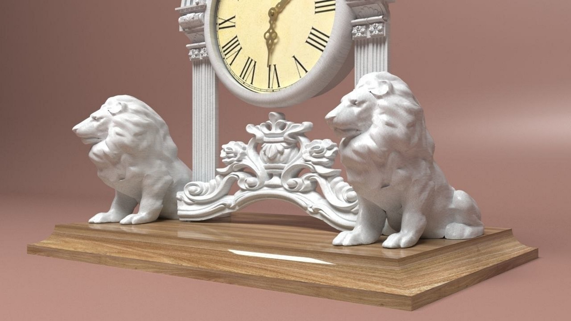 Lioned Clock 3D Model - TurboSquid 1495652