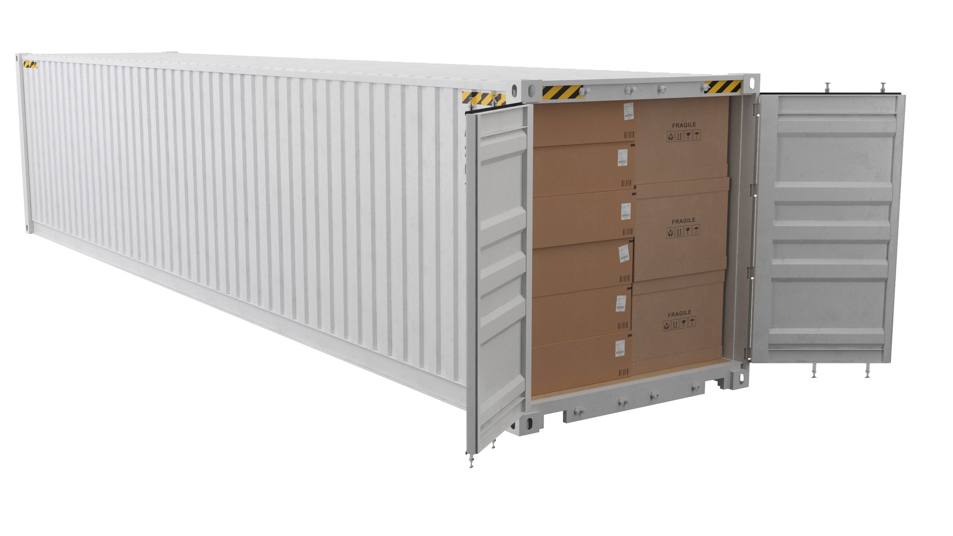 40ft Shipping Container With Packages 3D Model - TurboSquid 2017528
