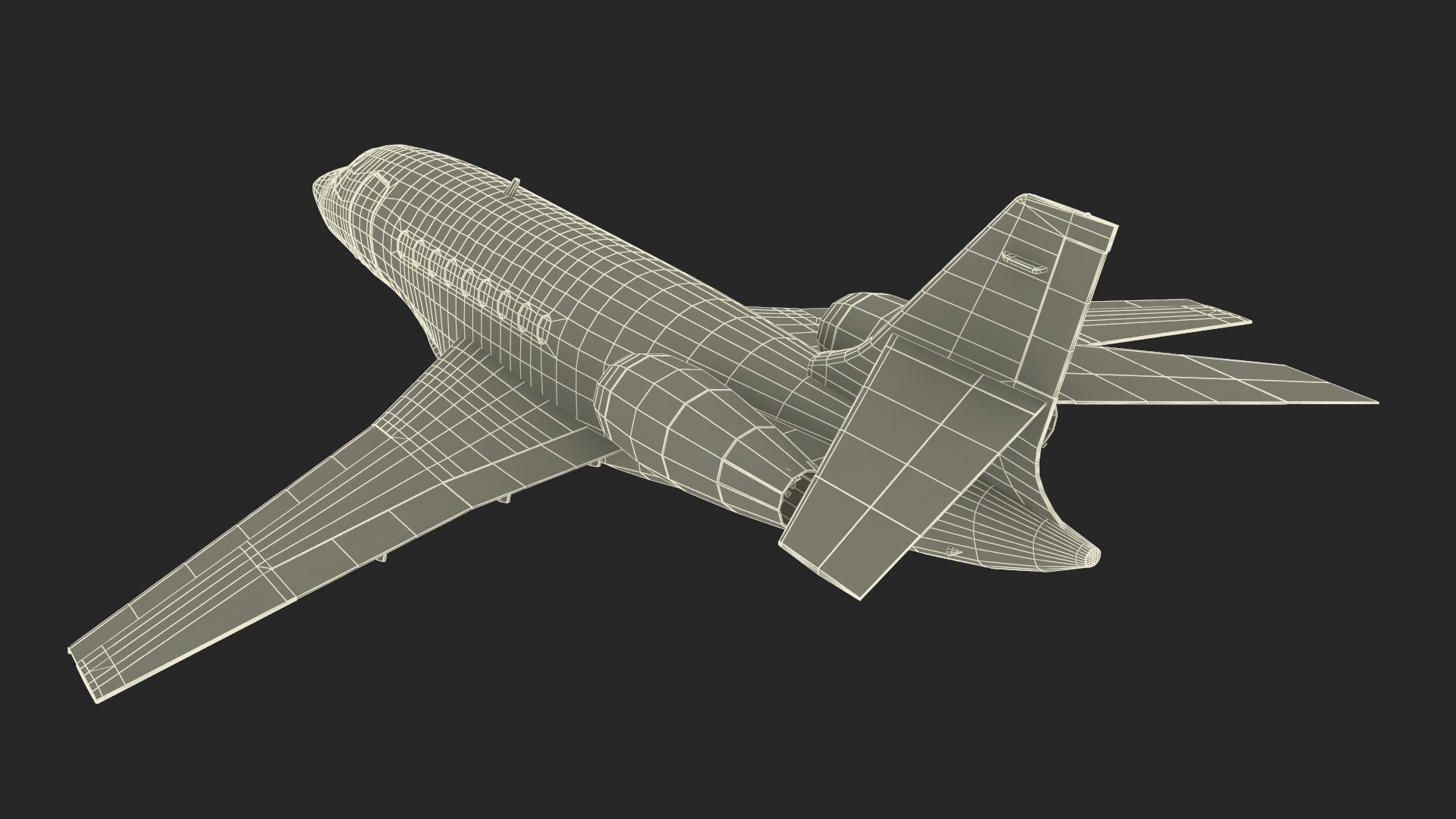 Plane Dassault Falcon 2000 Simplified No Chassis 3D - TurboSquid 2384627