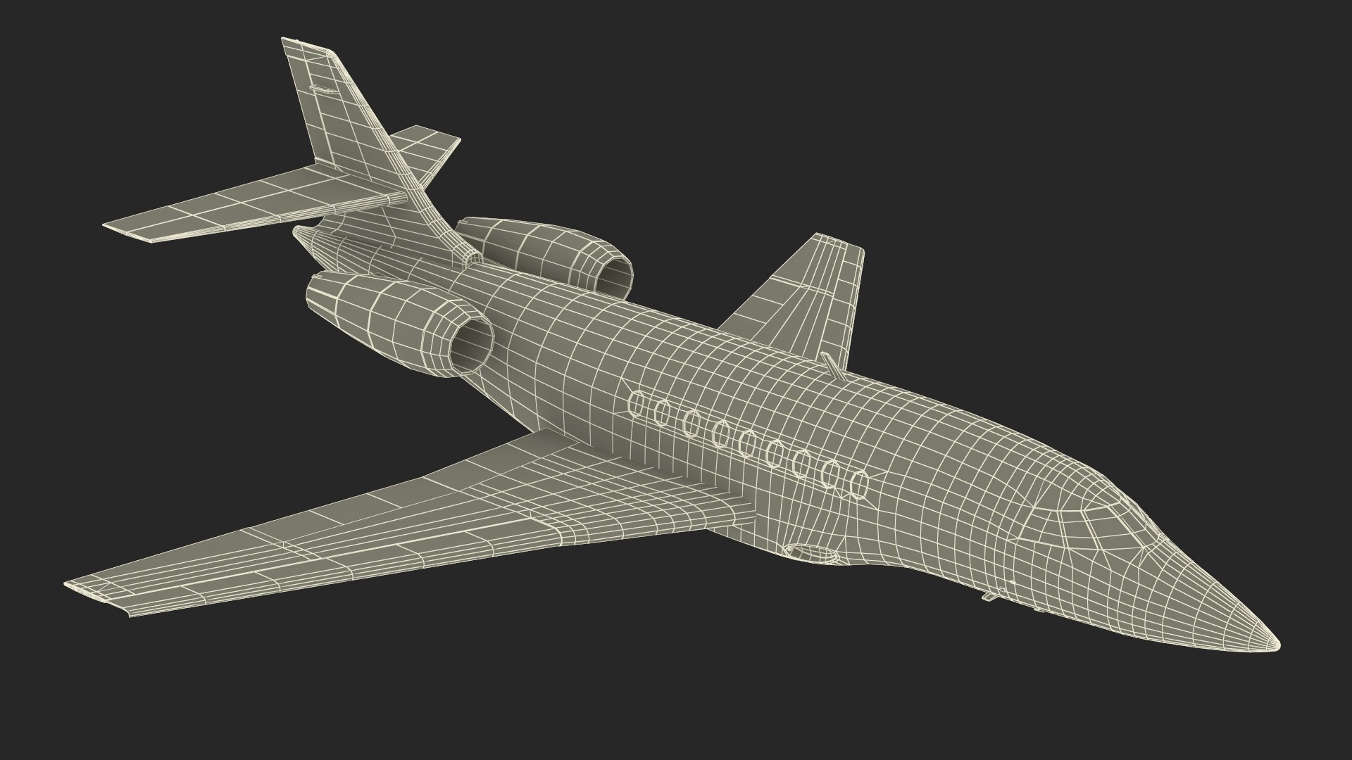 Plane Dassault Falcon 2000 Simplified No Chassis 3D - TurboSquid 2384627
