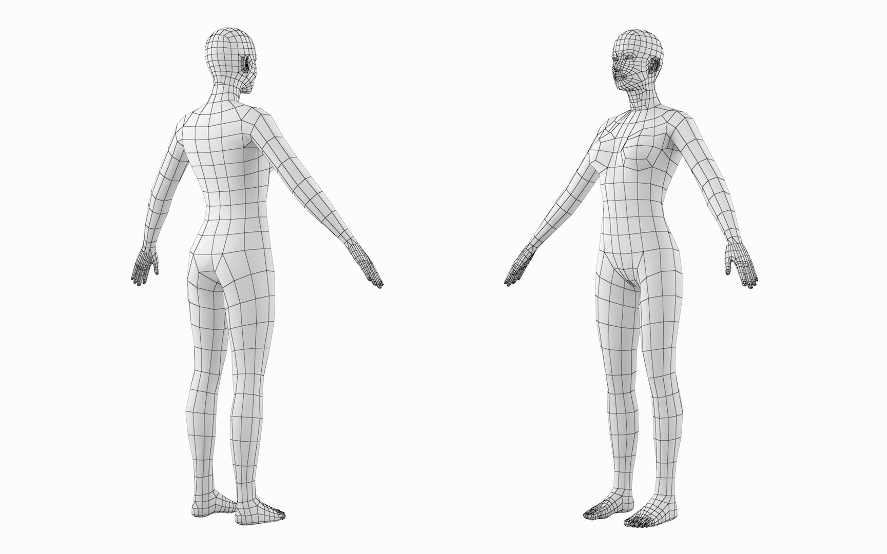 Natural Female In A-Pose Base Mesh 3D - TurboSquid 2122644