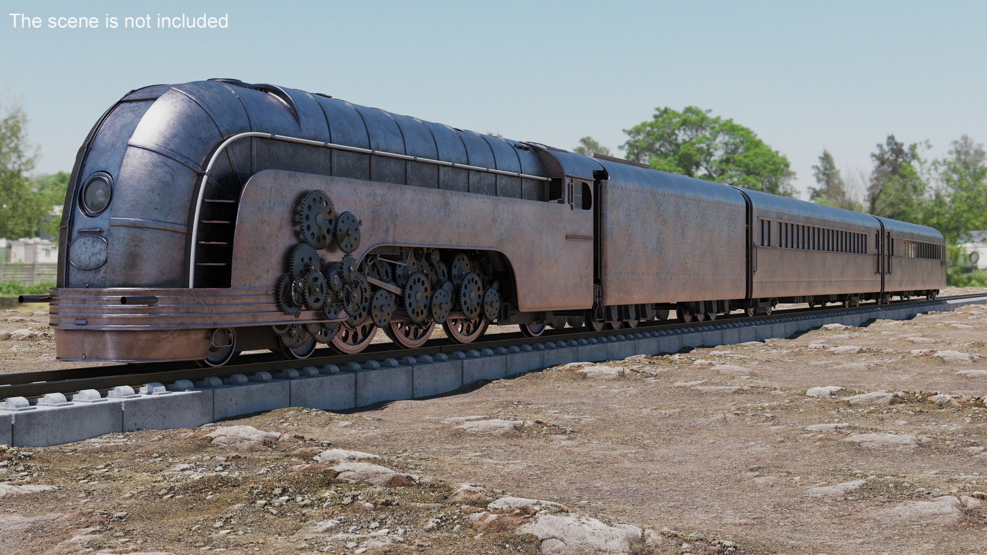 Steampunk Locomotive Chassis Gear Drive 3D Model - TurboSquid 2426063