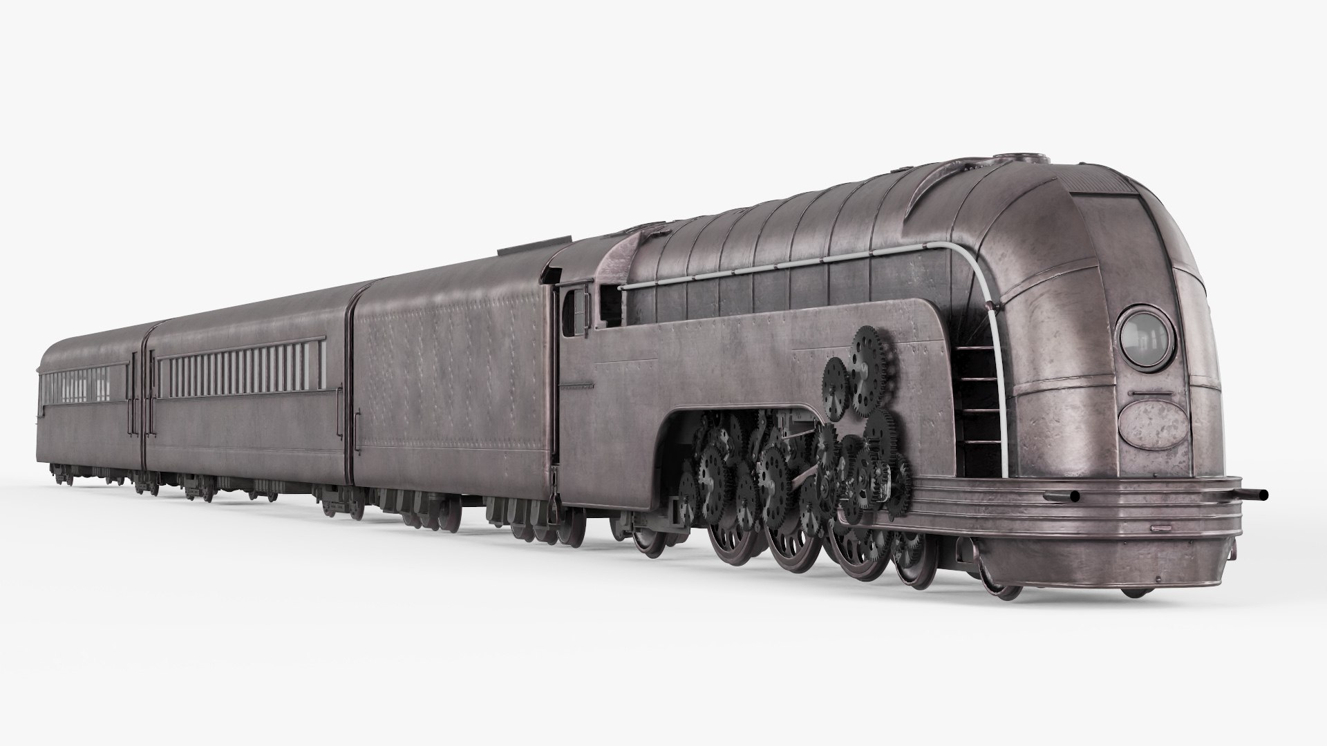 Steampunk Locomotive Chassis Gear Drive 3D Model - TurboSquid 2426063