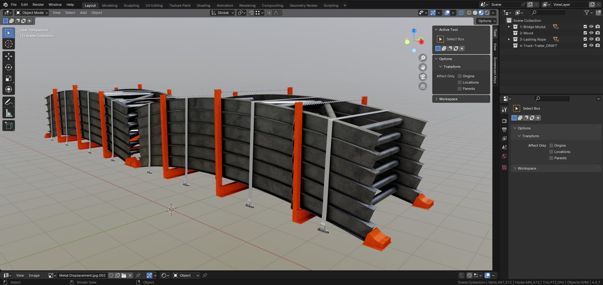 3D CARGO MODELS FOR TRUCK TRAILER-Bridge Modul Type-1-1 Model ...