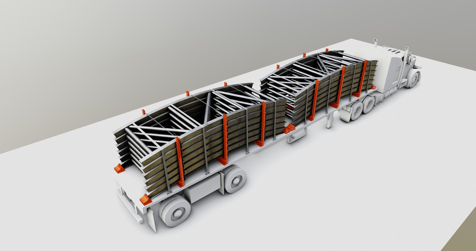 3D CARGO MODELS FOR TRUCK TRAILER-Bridge Modul Type-1-1 Model ...