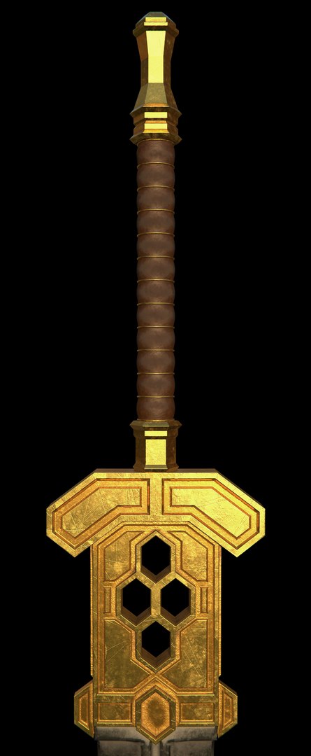 3d Gold Dwarven Greatsword