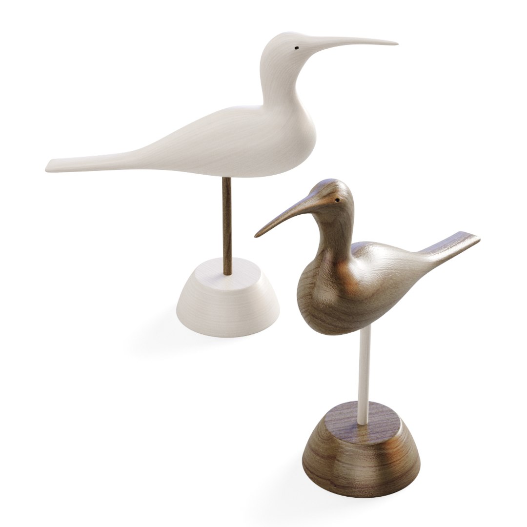 3D Hand Carved Wooden Sandpiper Model - TurboSquid 1542913