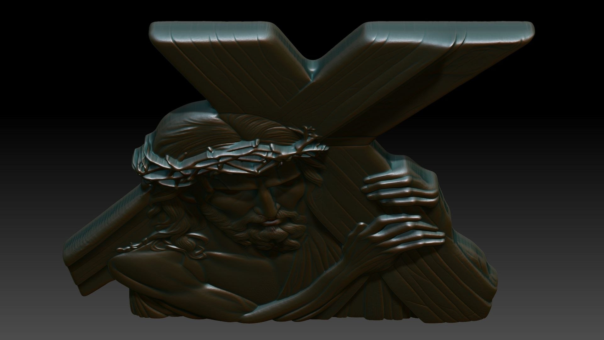 3D Jesus Carrying The Cross Basrelief 08 240608 - TurboSquid 2369415